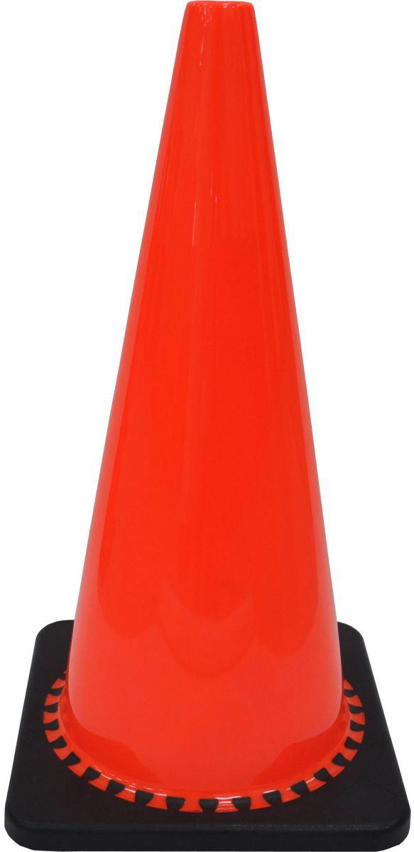 28 Inch (70 cm / 700 mm) Traffic Control Cones with Black Base – High ...