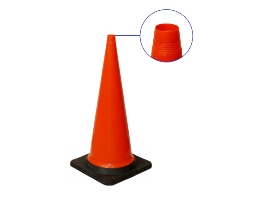 30 Inch (75 cm / 750 mm) Hand-Grip Traffic Cone with Black Base – High ...